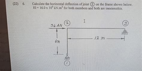 [solved] 22 6 Calculate The Horizontal Deflection Of Joi
