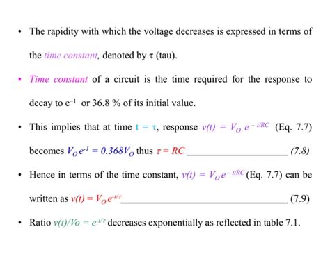 first order circuits linear circuit analysis ppt