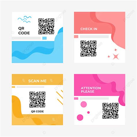 Qr Codes Clipart Hd PNG Colorful Qr Code Label Design Template Vector