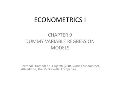 PPT ECONOMETRICS I PowerPoint Presentation Free Download ID 1882621