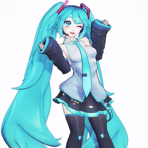 Mmd Hatsune Miku Cute Hatsune Miku Mmd Model Set 3 47 Jigsaw Puzzle