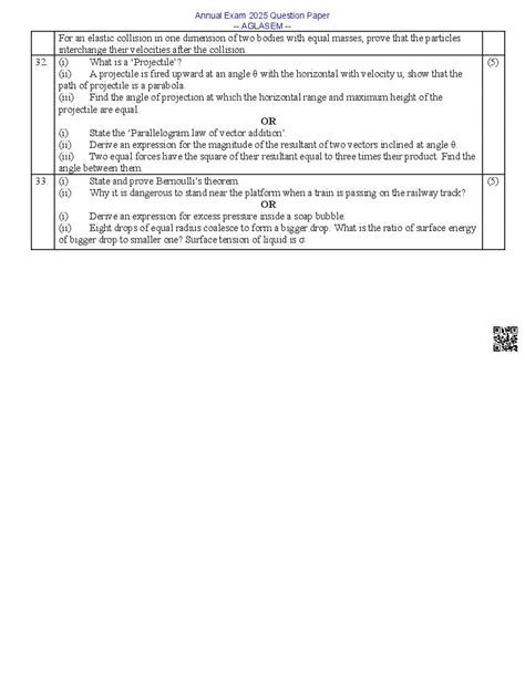 Class 11 Physics Question Paper 2025 Pdf Download 11th Std Annual