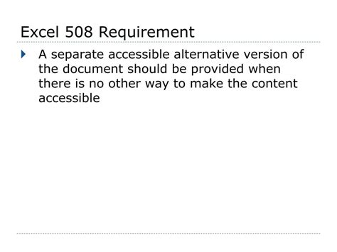 Ppt Creating Section 508 Compliant Excel Documents Powerpoint