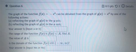 Solved The Graph Of The Function F X Ex Can Be Obtained Chegg Com