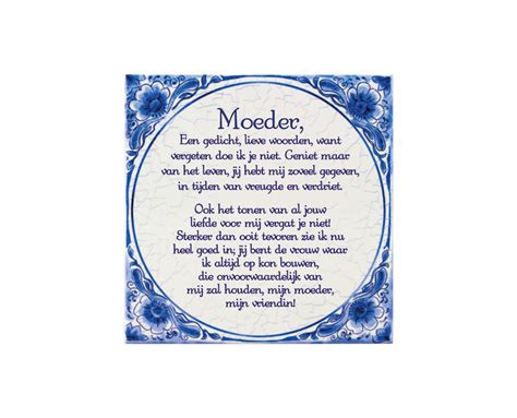 Teksttegel Moeder Delfts Blauwe Gedicht Tegel Mama De Goede Keus