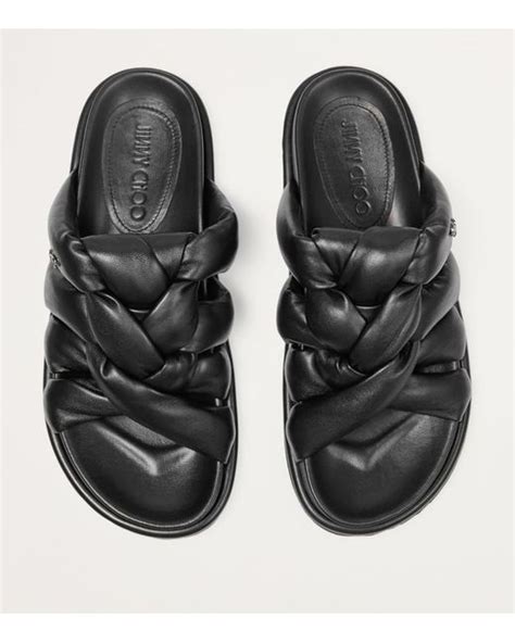 Jimmy Choo Kes Leather Sandals In Black Lyst