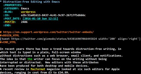 Distraction Free Editing With Emacs Nick Higham