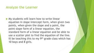 Linear Equations Lesson Plan Pptx