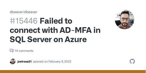 Failed To Connect With Ad Mfa In Sql Server On Azure · Issue 15446 · Dbeaverdbeaver · Github
