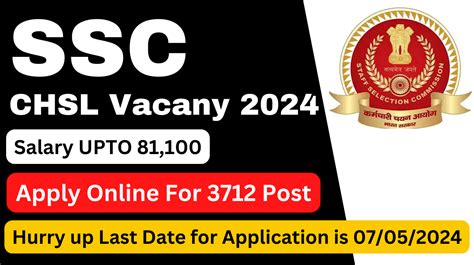Ssc Chsl Vacancy 2024 Apply Online For 3712 Posts