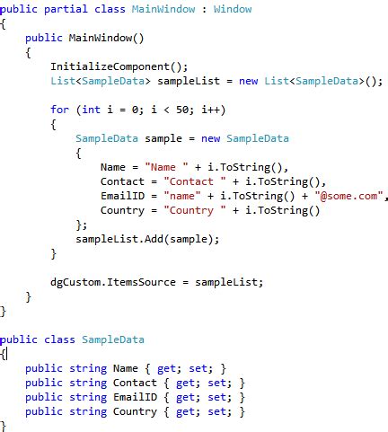 Custom Row And Header Height Of Datagrid In Wpf