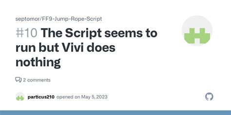 The Script Seems To Run But Vivi Does Nothing · Issue 10 · Septomorff9 Jump Rope Script · Github