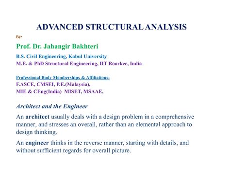 Structural Analysis1 76 Course For Phdpdf