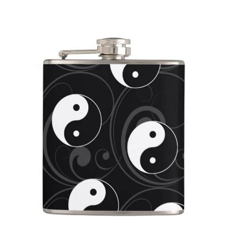 Yin Yang Symbols Bandw Wrapped Flask Flask Yin Yang Yin