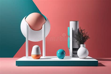 Abstract Geometric Shapes With Geometric Shapes 3 D Render 3 D