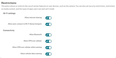 Restrictions Device Policy Citrix Endpoint Management