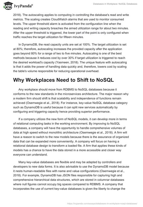 databases in workplace nosql databases 841 words essay example