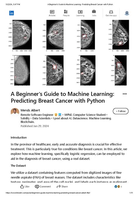 A Beginners Guide To Machine Learning Predicting Breast Cancer With Python Introduction In