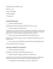 CYB Week Labs Docx CYB Wireless And Mobile Security Week Two Lab Professor Adam