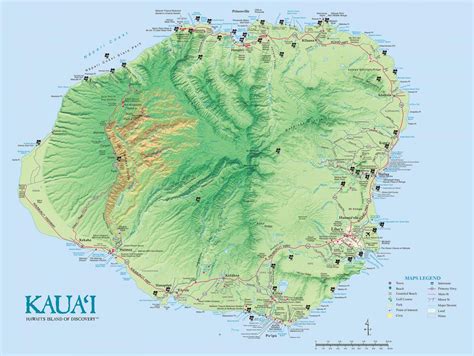 Free Printable Map Of Kauai