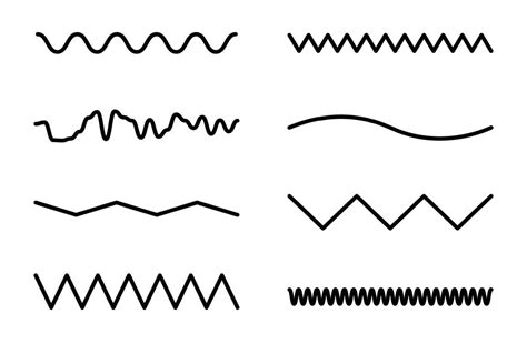 Set Of Waves Zigzag Lines On White 46263669 Vector Art At Vecteezy