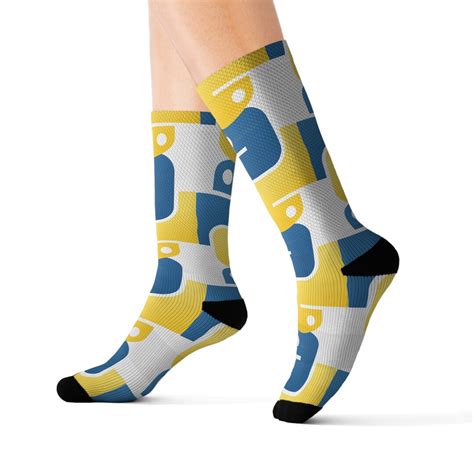 Python Logo Pattern Coding Socks Unisex Socks Programming Socks Custom Socks Printed
