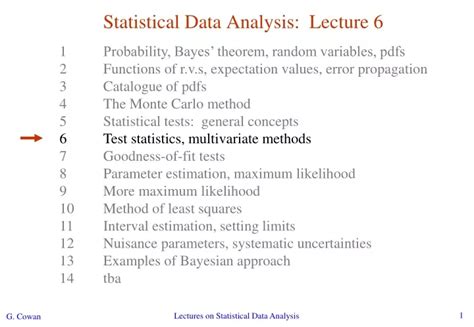 Ppt Advanced Statistical Data Analysis Neural Networks And