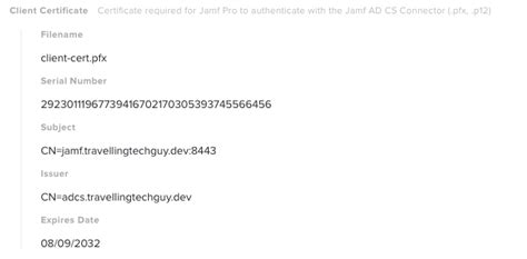 Troubleshooting With Postman Testing The Jamf Adcs Connector Client Certificate Travelling
