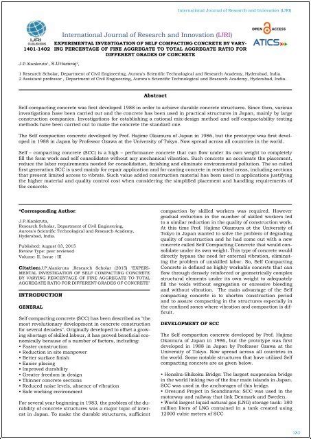 Experimental Investigation Of Self Compacting Concrete By Varying