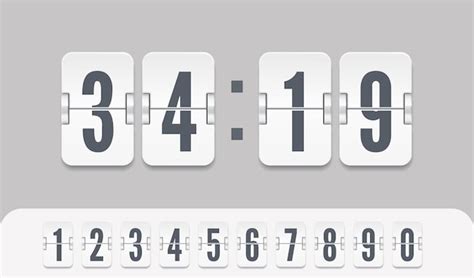 Premium Vector White Scoreboard Number Font Vector Modern Ui Design Of Retro Time Meter With