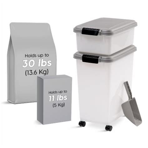 Iris Usa 3 Piece 45 Qt Weatherpro Airtight Pet Food Storage Container