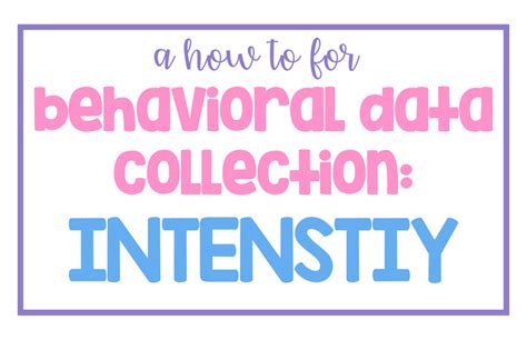 A How To For Behavioral Data Collection Intensity Mrs Moes Modifications