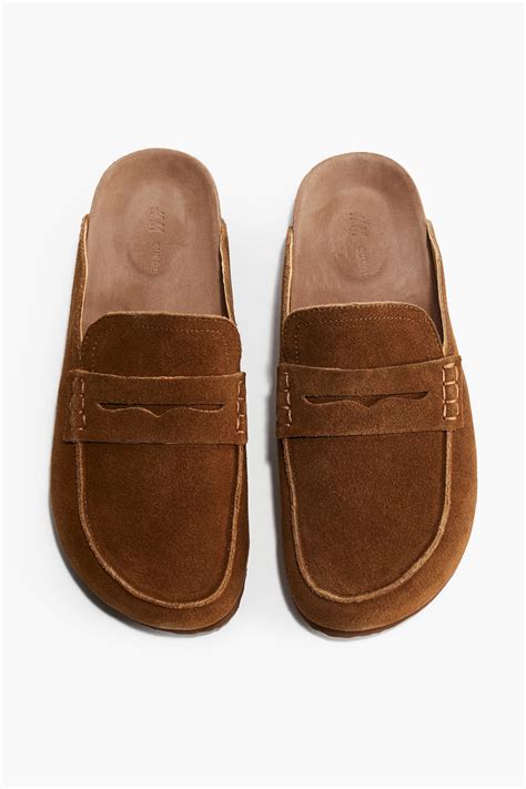 Womens Brown Leather Mule Loafers Handm Ph