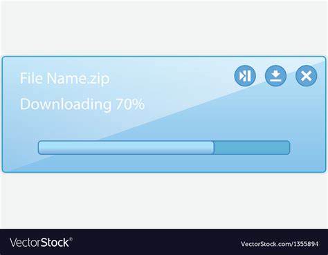 Downloading File With Progress Bar Royalty Free Vector Image