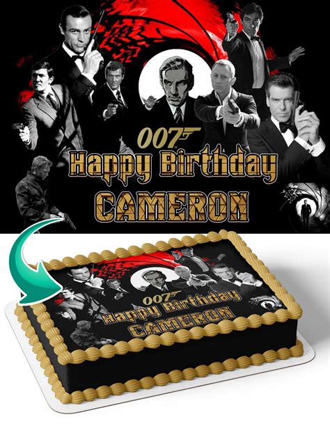 James Bond Edible Cake Toppers Ediblecakeimage