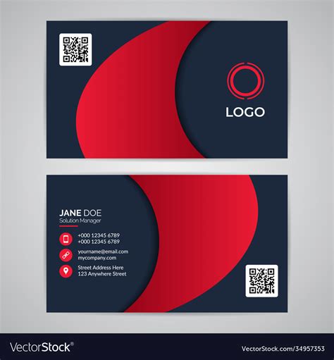 Abstract Modern Simple Business Id Card Template Vector Image