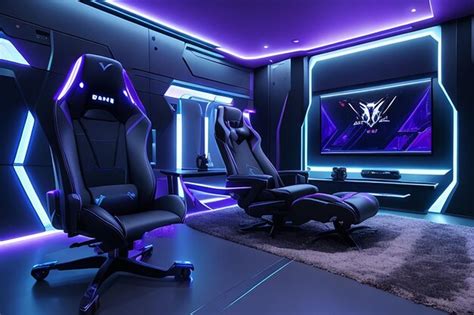 Premium Ai Image Dive Into Tomorrows Gaming Oasis With This Futuristic Console Haven