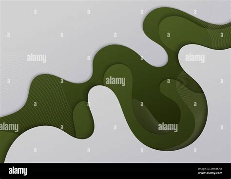 Abstract Green Wavy Pattern Design Decorative Overlapping With Stripe Lines Template Background