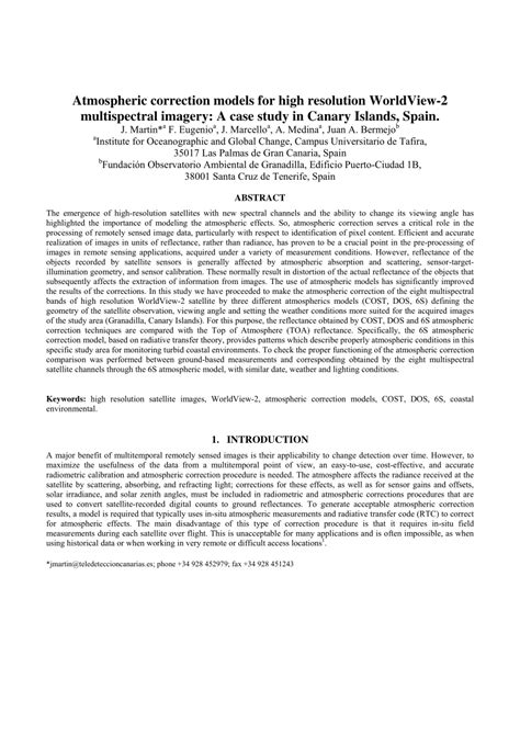 Pdf Atmospheric Correction Models For High Resolution Worldview 2 Multispectral Imagery A