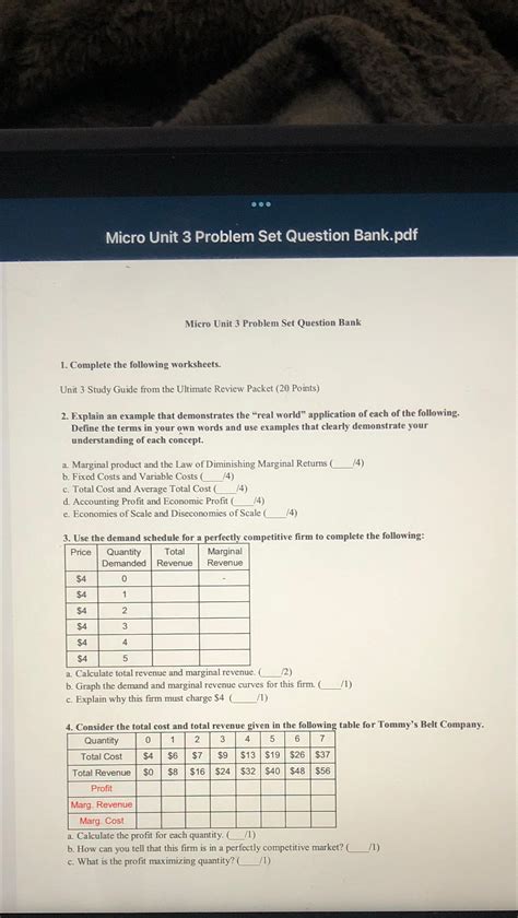 Solved Micro Unit Problem Set Question Bank Pdf NMicro Chegg Com