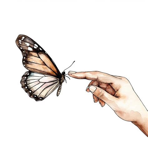 Premium Photo Handdrawn Watercolor Butterfly Side View