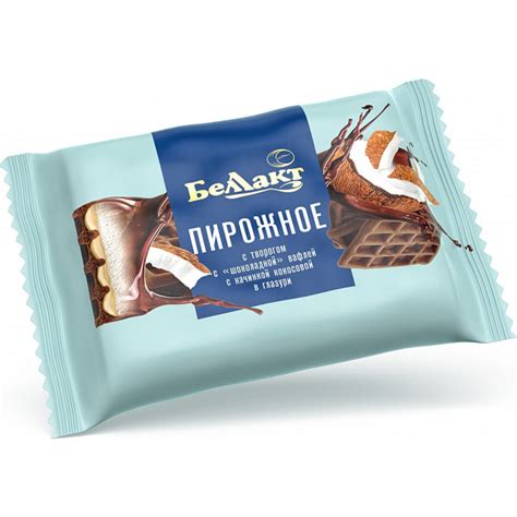 Творожный десерт «Беллакт пирожное шоколадная вафля и кокос 23 100 г купить в Минске