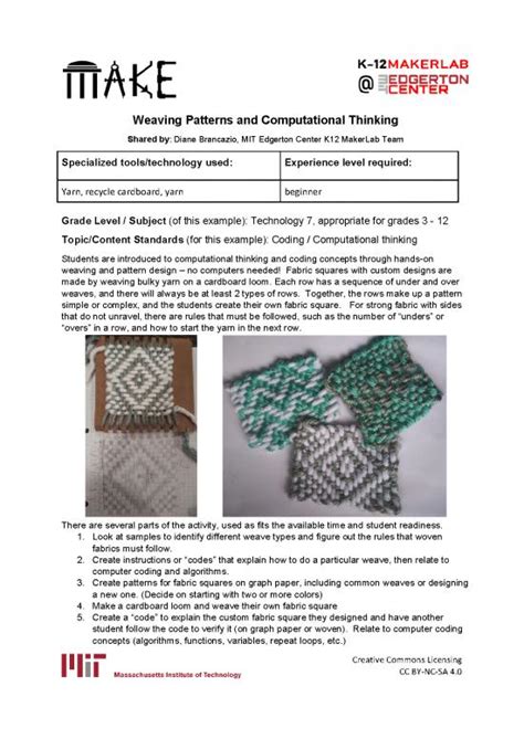 Design Patterns Pdf 87721 Weaving Patterns And Computational Thinking 1