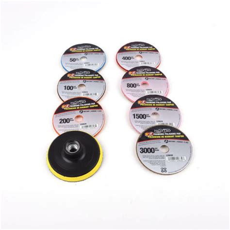 8pc Polishing Pad And Adapter Set For Tile Tilemaster