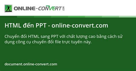 HTML Sang PPT Online Convert Com