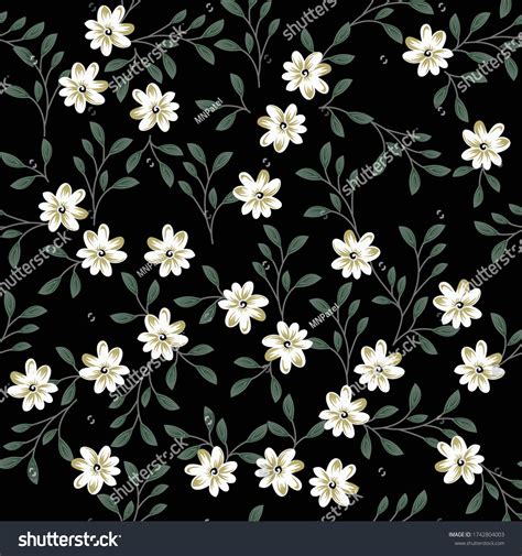 Seamless Vector Flower Leaf Flower Design Stock Vector Royalty Free 1742804003 Shutterstock