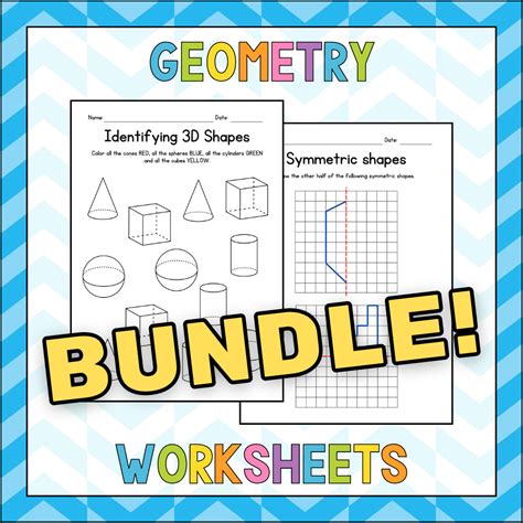 Coloring Identifying And Comparing 2d And 3d Shapes Geometry Worksheets Bundle Teaching Resources