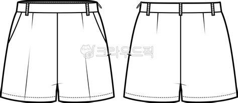 반바지 바지 주머니 패션 도식화 사진이미지일러스트캘리그라피 Kunstbb작가