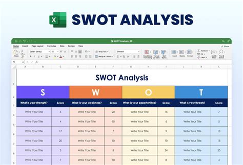 Swot Analysis Excel Template S08092301 Infografolio
