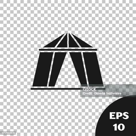 투명 한 배경에 격리 된 검은 서커스 텐트 아이콘입니다 카니발 캠핑 텐트입니다 놀이 공원 벡터 일러스트레이션 0명에 대한 스톡 벡터 아트 및 기타 이미지 Istock